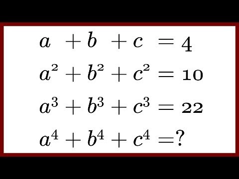 Hardest maths questions - find a^4 + b^4 + c^4