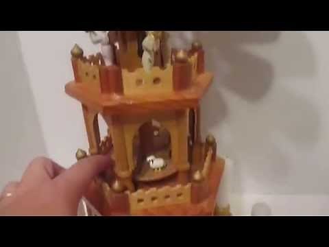 German Christmas Pyramid Wood Nativity Carousel Windmill 18" Hand Painted Vtg