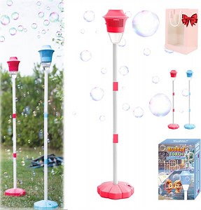 Automatic Bubble Torch Garden Lamp, Bubble Maker Stand, 47 Inches Standing Tiki Torchs Bubbles Machine with Lights, Rechargeable Outdoor Torch Bubbles Machine, for Wedding Birthday Party
