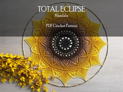 Crochet Mandala Pattern Dreamcatcher Crochet Pattern Doily Crochet Pattern Home Decor Total Eclipse Mandala Crochet Pattern - Etsy