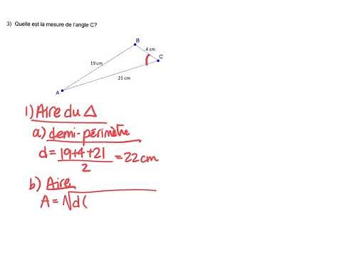 Aire d'un triangle : formule trigonométrique