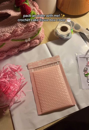 Pack a Crochet Tissue Box Cover Order with Me