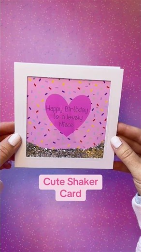 Cute shaker card🩷 #shakercard #glittercard #birthdaycard #etsyseller
