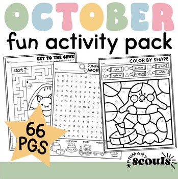 Fun Halloween October Activity Packet Coloring Sheet Pages Early Finishers
