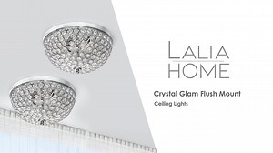 Lalia Home 6.5 in. 2-Light White Crystal Glam Ceiling Flush Mount (2-Pack) LHM-2000-WH-2PK