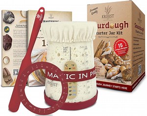 Sourdough Bread Making Starter Kit: 34oz Jar, Recipe Book & Tools - Etsy