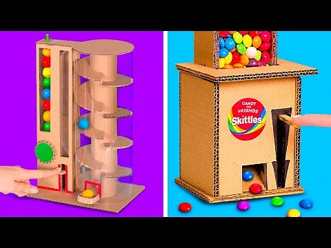 2 Amazing DIY Candy Dispensers || Easy Candy Dispensers from Cardboard