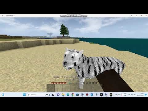 SurvivalCraft 2 - White Tiger Trys to Attacking Zachary - with Robot Voice Generator (Part 2)