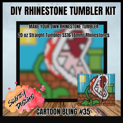 Rhinestone Tumbler Kit | DIY Bling Craft, 20 Oz Cartoon Bling #35 - Etsy