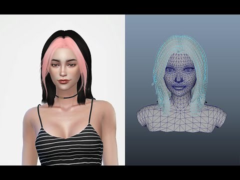 The Sims 4 Custom Content Hair Meshing