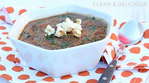 This Black Bean and Pumpkin Soup is warm, comforting and delicious! It has a nice, thick and hearty texture, and is a definite crowd pleaser. Recipe: https://cleananddelicious.com/black-bean-pumpkin-soup-recipe/ | Clean and Delicious with Dani Spies