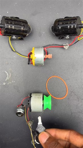 164K views · 965 reactions | Generate electricity with dc motor using rubber and pulley | Inventor Gc | Facebook