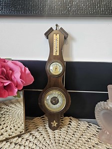 Vintage Wooden Wall Barometer With Thermometer and Hygrometer – Mid-century Weather Station - Etsy Australia