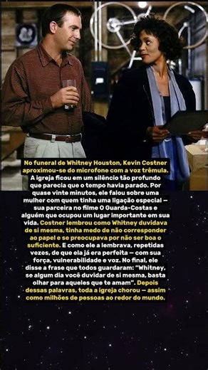O último discurso de Kevin Costner para Whitney Houston