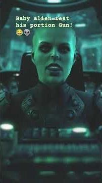 baby alien test his portal gun!😂👽 #music #remix #alien #alienremix #portalgun #funny