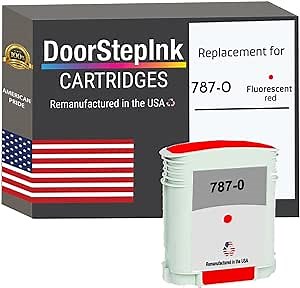 DoorStepInk 787-0 Fluorescent Red Remanufactured Ink Cartridge Replacement for Pitney Bowes 787-0 — Compatible with Pitney Bowes SendPro Connect+ 1000, 2000, 3000 — Standard Yield 1-Pack