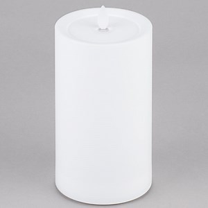 Sterno 60164 Mirage 7" White All-Weather Programmable Flameless Flickering LED Flame Candle - 6/Case
