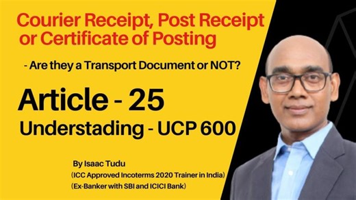 UCP 600_Article 25_Courier Receipt, Post Receipt or Certificate of Posting | Isaac Tudu