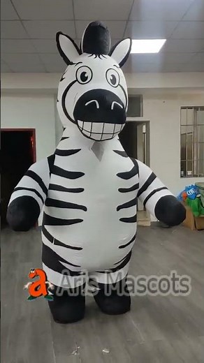 Inflatable Realistic Zebra Mascot Costume Adult Full Body Wild Animal Character Blow Up Suit Events