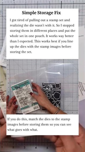 Match the dies to the stamp images before storing them so you can see what goes with what.
