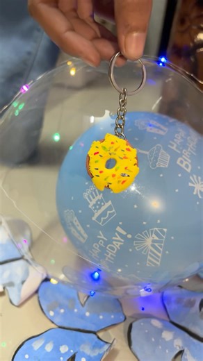 Cute Donut Clay Keychain 🍩 | #shorts #diy