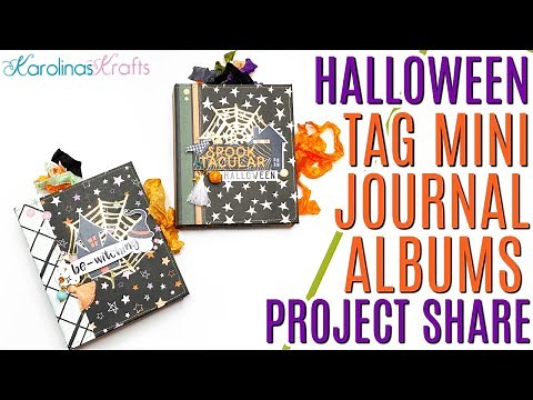 Halloween Tag Mini Album Flip books Project Share & Video Class Tutorial, Pinkaboo & Bootiful Nights