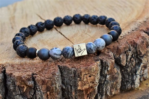 American Sign Language Gifts Asl I Love You Asl Jewelry Hand Gesture Romantic Gifts for Him for Boyfriend Hand Sign Mens Bracelet Women - Etsy