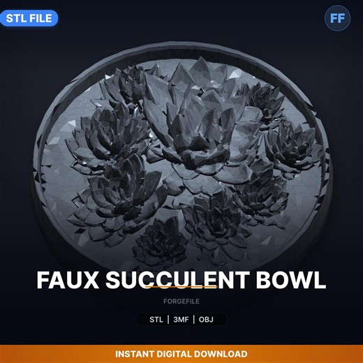 Faux Succulent Bowl STL File | Decorative Tray | 3D Print Download - Etsy UK