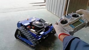 Customized Electric-start Remote Control Lawn Mower Mini Rc Robot Lawn Mower With Snow Plow Attachments