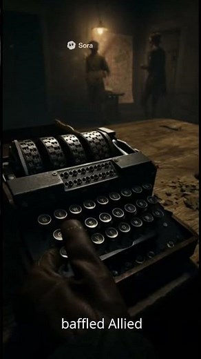 The video shows the operation of the German Enigma encryption machine