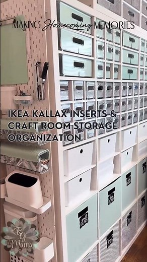 Craft Room IKEA Kallax System & Inserts For Our Homecoming Mum Business #crafting #ribbon