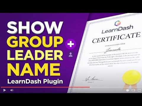 LearnDash Certificate Group Leader Name Plugin