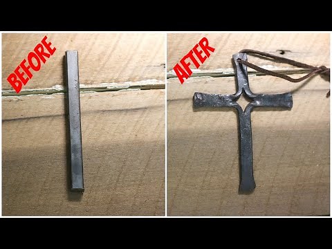 How to make a forged split cross//beginner blacksmithing