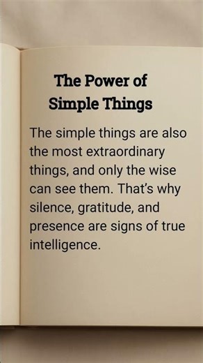 The Power of Simple Things | #simplethings#shorts#gratitude