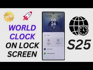 🌍 How to Add WORLD CLOCK Widget to Galaxy S25 Lock Screen (Easy Setup!)