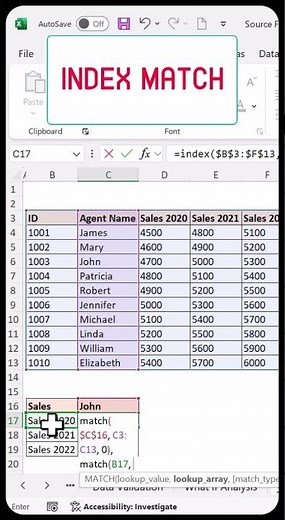 INDEX and MATCH in Excel Explained in 60 Seconds | Excel Shorts #excel #exceltips #indexmatch