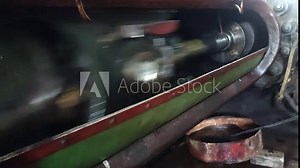 4k video of Steam engine powering sugar cane milling in a sugar factory. Stock Video