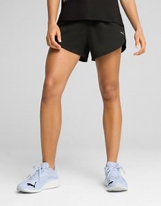 Puma Run ultraweave 4" shorts in black regular above knee length open bottom in puma black | ASOS
