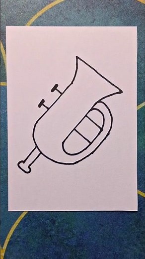 trumpet drawing, how to draw a trumpet, draw a musical instrument