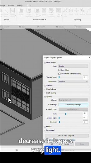 Shadows intensity #revit #revitcourse