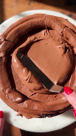 Stephanie Rutherford on Instagram: "Nutella Cake Comment recipe to get the recipe straight to your inbox. This is a chocolate cake with Nutella frosting, and melted Nutella for the filling. It is the type of cake that is just so soft and moist that you have to inhale the slice. #nutella #nutellacake #chocolatecake"
