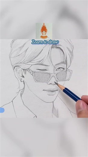 Easy drawing RM BTS | learn to draw | រៀនគូរ