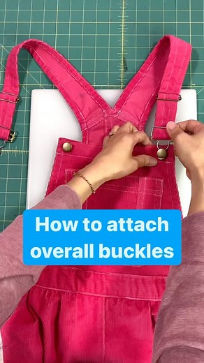 April Yang | How to attach overall buckles with an adjustable slider! #overalls #howto #sewingtutorial #diyfashion #buckles #sewingmachine #coolirpa | Instagram