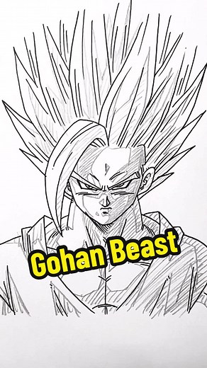 Drawing Gohan Beast - Step by Step Tutorial