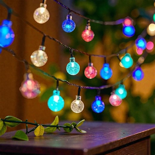 Outdoor Solar Crystal Globe String Lights – LED Fairy Lights for Garden & Party - Etsy UK