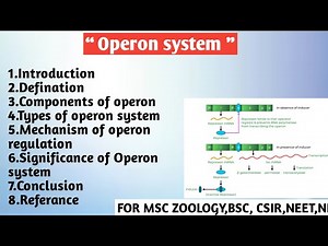 Operon system | Components of operan | Types of Operon system | Mechanism | Significance