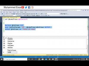 38 Stored Procedures with output parameter Microsoft SQL Server