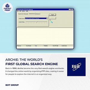 Archie, the very first global search engine born in 1990. Archie was short for archiver. Imagine a time when exploring the internet was like navigating a vast jungle. Archie changed that by sorting and organizing FTP sites, making it way easier for people to find what they were looking for online. Its impact was so huge that it laid the groundwork for the search engines we use today. Archie is like the trailblazer of the internet, making it simpler and more organized for everyone. Travel back to