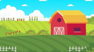 Download Farm background with red barn and field for free