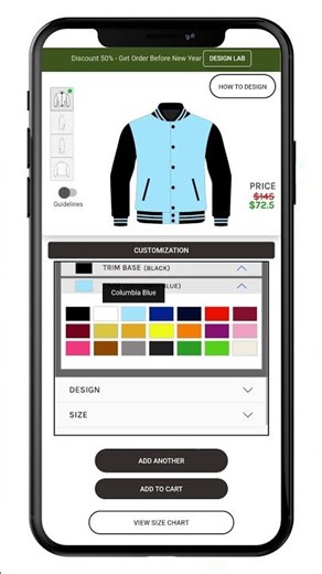 Create Your Custom Columbia Blue Varsity Jacket! 🎨 #shorts